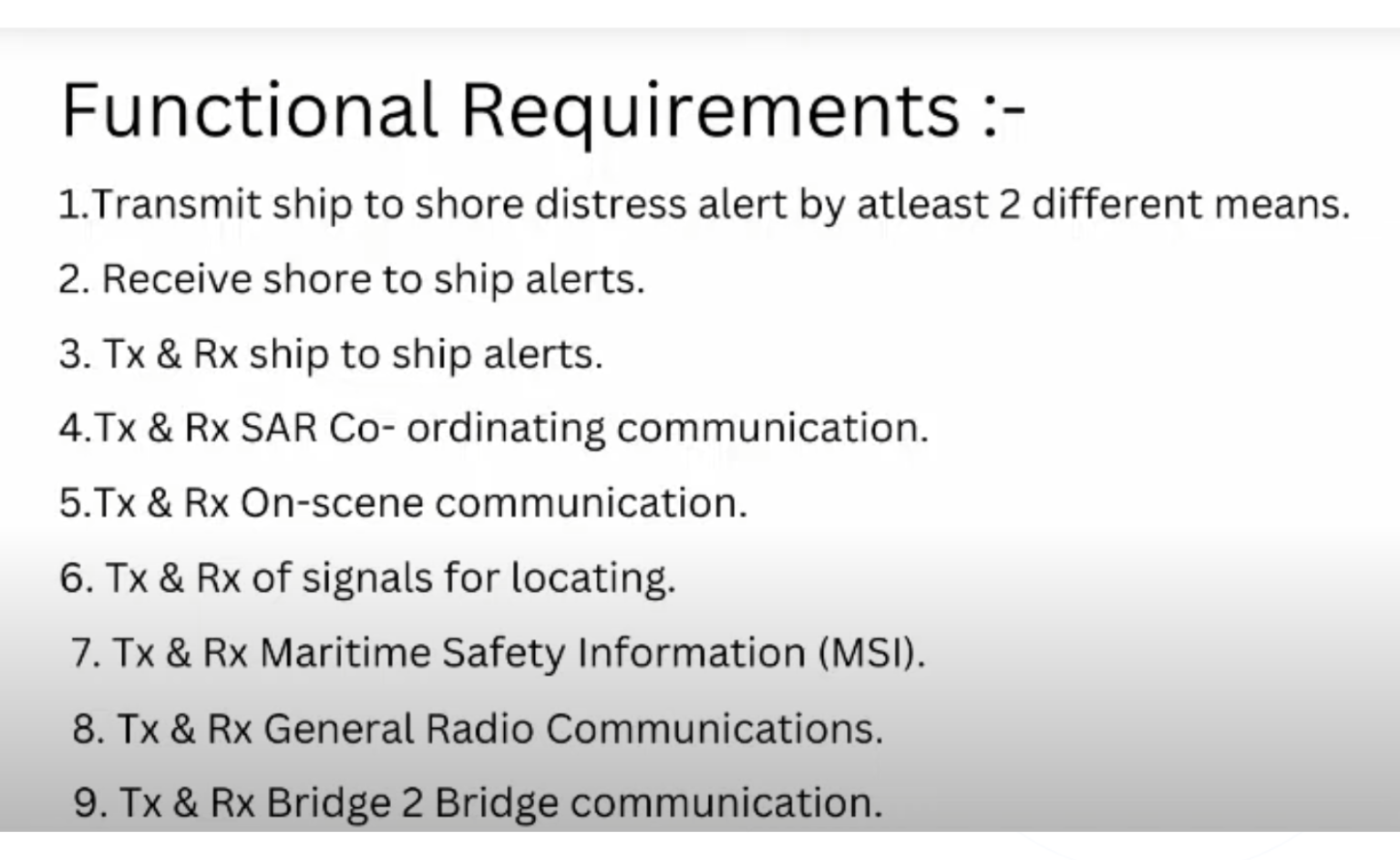 GMDSS Functional Requirements & Sea Areas (A1–A4)